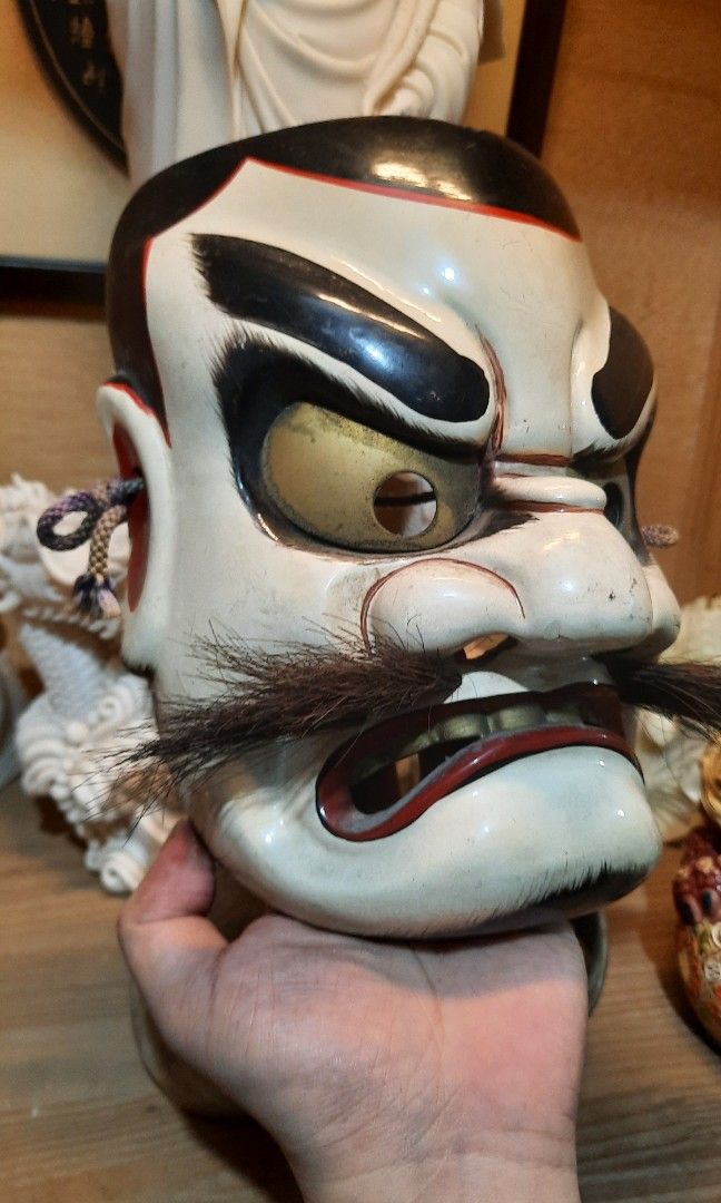 Susanoo no mikoto wood carved mask, Hobbies & Toys, Memorabilia ...