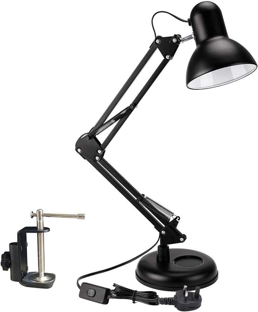 Swing Arm LED Desk Lamp, 2 In 1 Table Lamp Clamp On Or Table Lamp ...