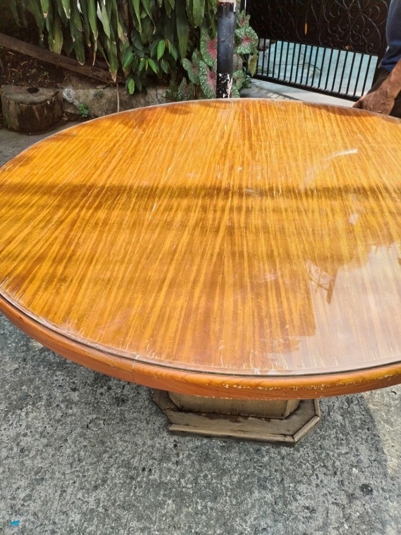 table with narra ply top for restoration no glass top, Furniture & Home ...