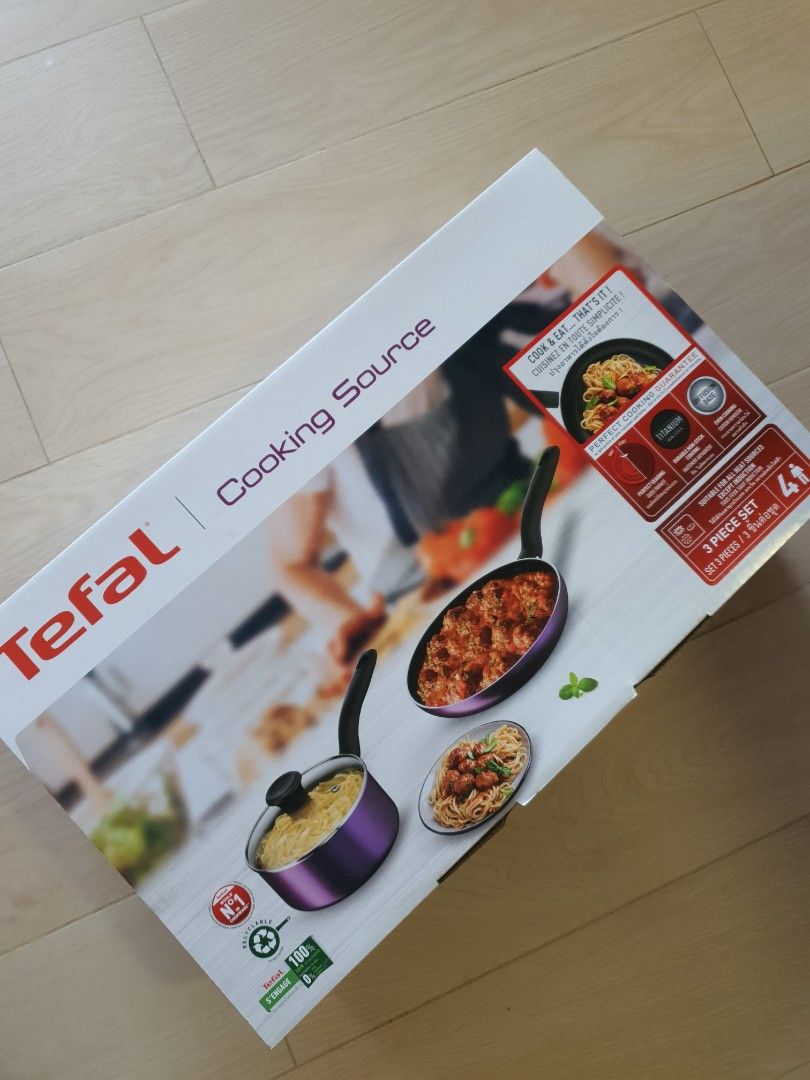 Tefal cooking source 3 piece set, Furniture & Home Living, Kitchenware ...