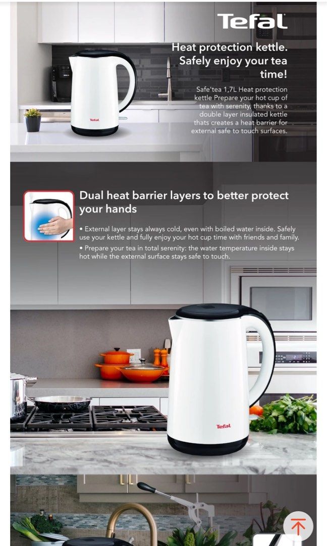 Tefal Safe Tea Kettle KO2601, TV & Home Appliances, Kitchen Appliances ...