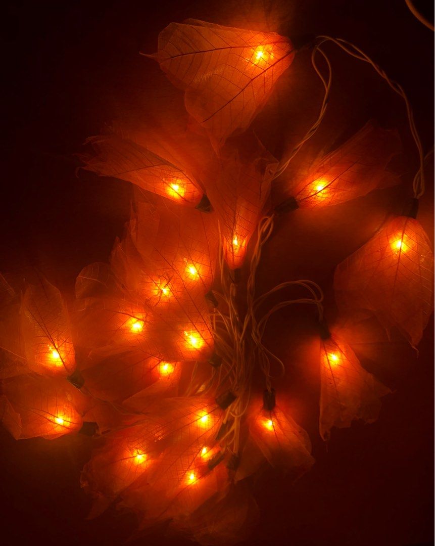 Thai Fire String Lights Bodhi Leave Flower Fairy Lights, Furniture ...