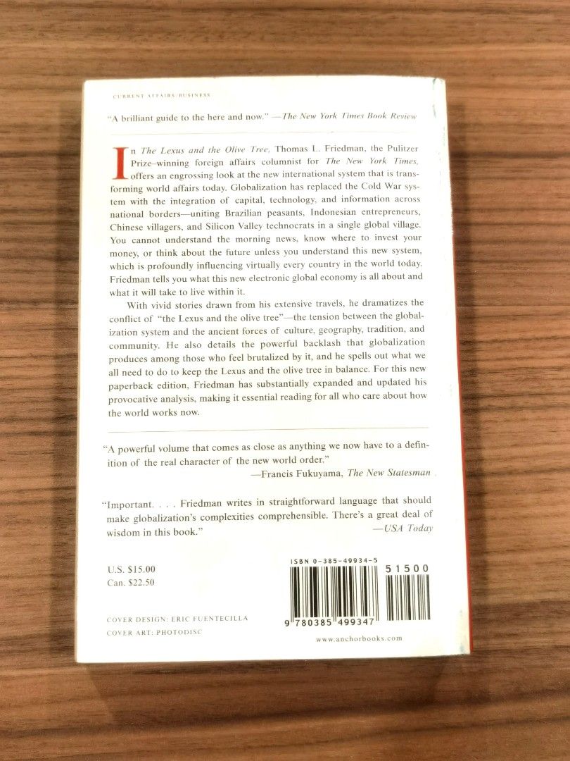 The Lexus And The Olive Tree Book By Thomas L Friedman, Hobbies & Toys ...