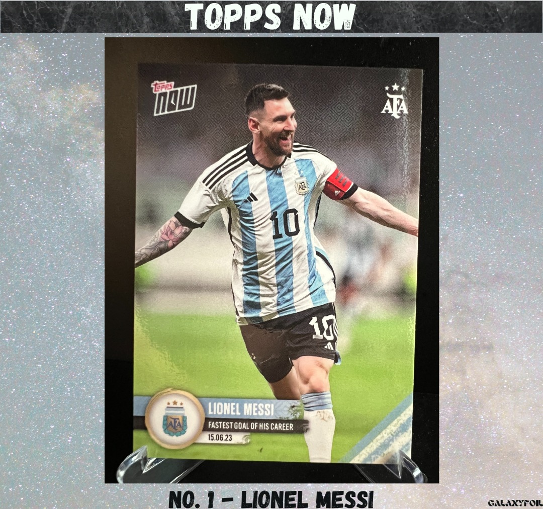 Topps Now: No. 1 - Lionel Messi, Hobbies & Toys, Toys & Games on Carousell