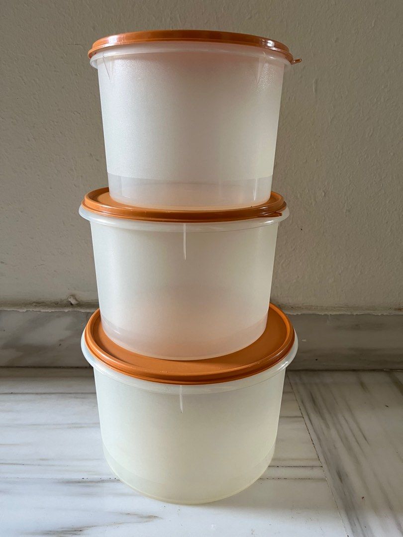 Tupperware round storage container x 3, Furniture & Home Living ...