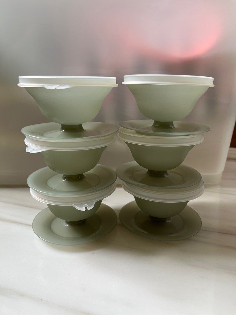 Tupperware vintage pudding dessert jelly cups x 6, Furniture & Home ...