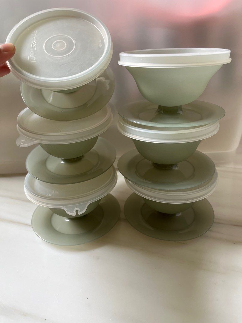 Tupperware vintage pudding dessert jelly cups x 6, Furniture & Home ...