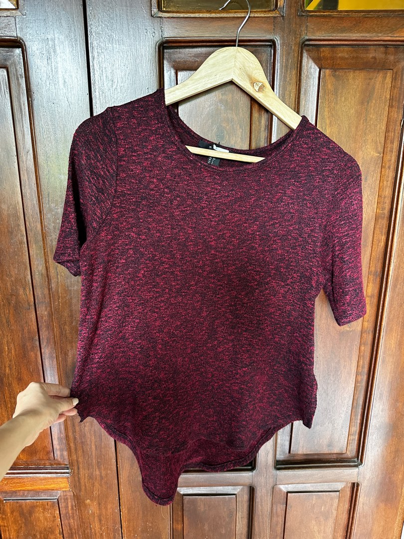 Uneven hem shirt, Women's Fashion, Tops, Blouses on Carousell