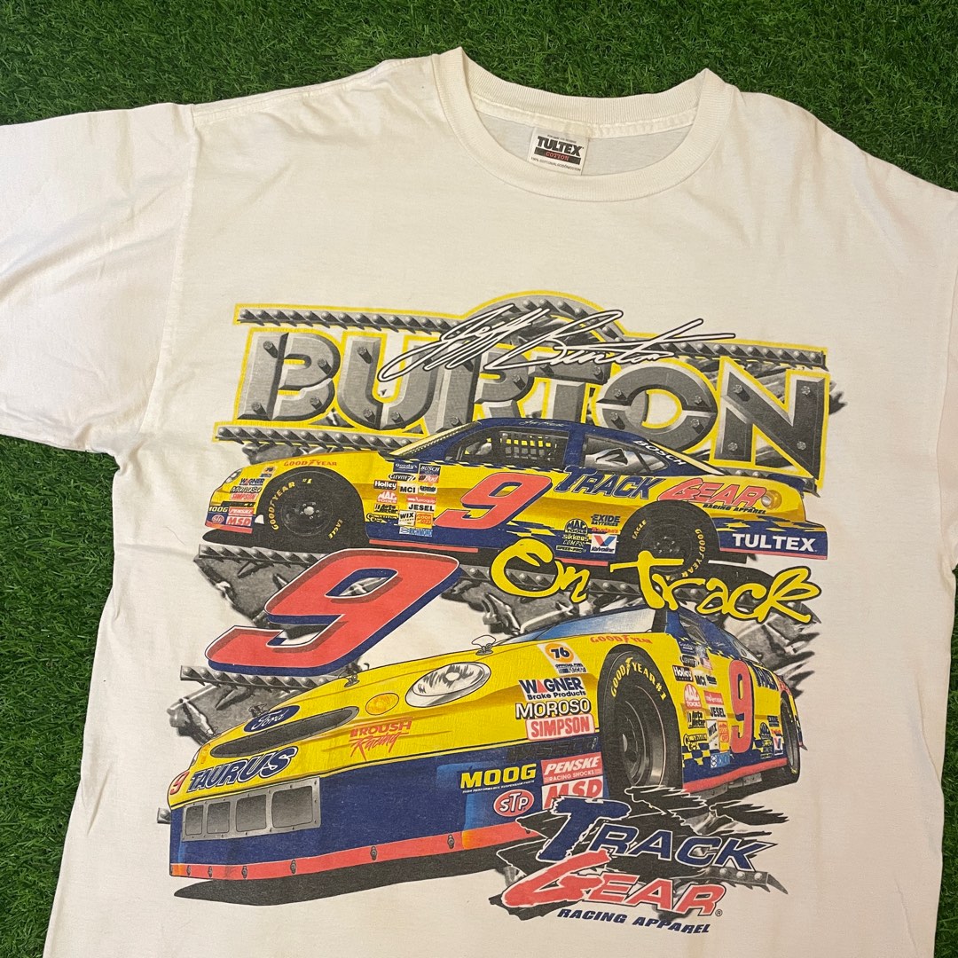 Vintage 1999 Jeff Burton Track Gear Mega Print Nascar Shirt, Men's ...