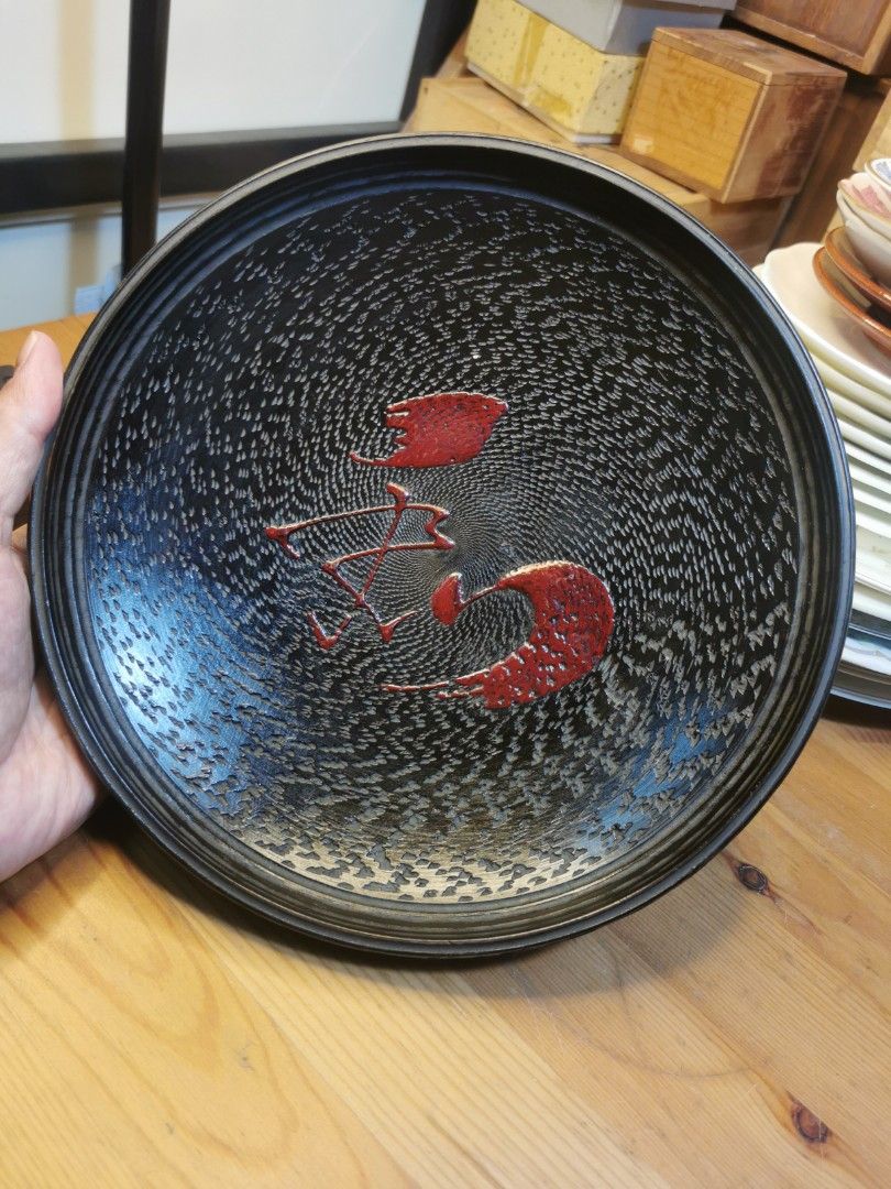 Vintage Japanese hand craft wooden stand plate. B15, Hobbies & Toys ...