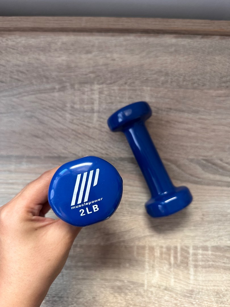 Vinyl Dumbbells 2lbs, Sports Equipment, Exercise & Fitness, Weights & Dumbbells on Carousell
