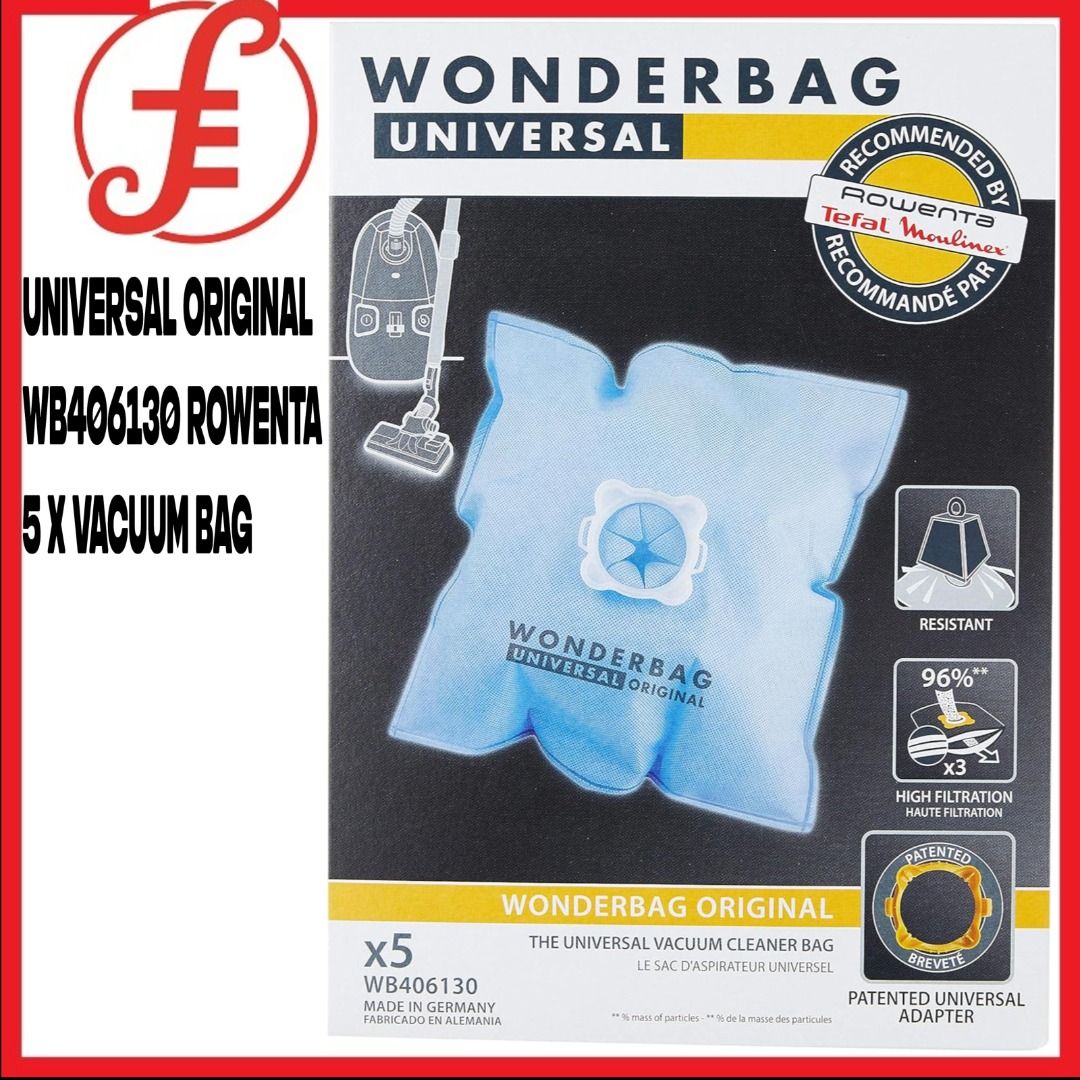 Wonderbag Universal Original WB406130 Rowenta 5 X vacuum bag, TV & Home ...