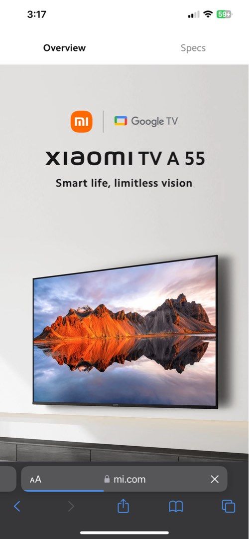 Xiaomi TV A 55 inch, TV & Home Appliances, TV & Entertainment, TV on ...