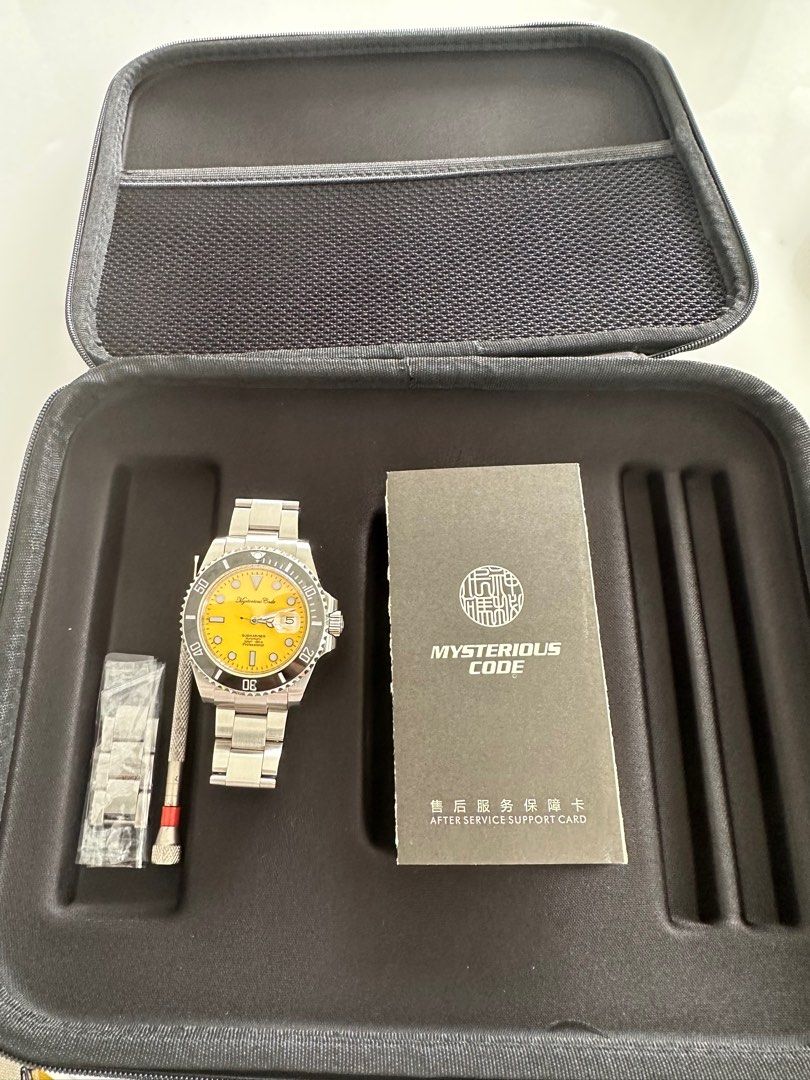 Yellow dial automatic dive watch homage submariner 40mm Miyota 8215 ...