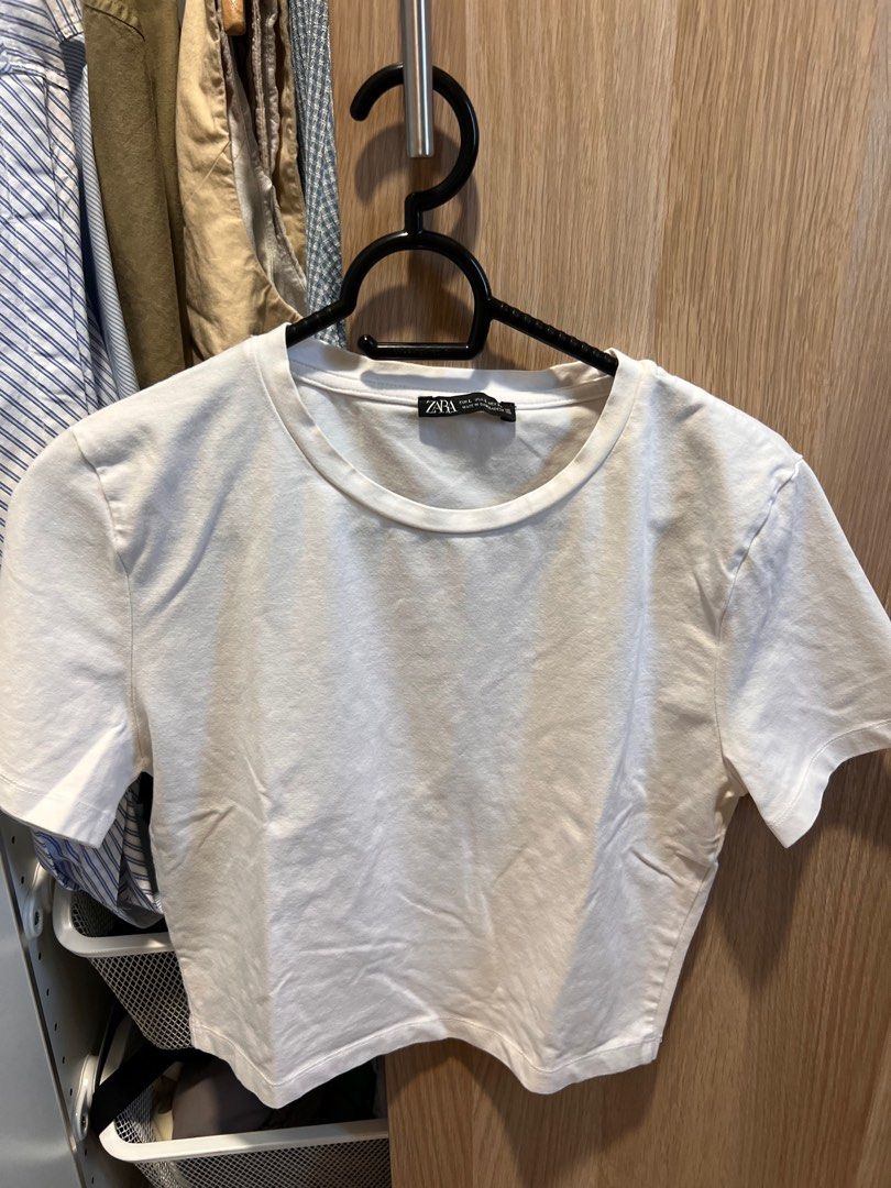 Zara Cropped White Shirt, Women's Fashion, Tops, Shirts on Carousell