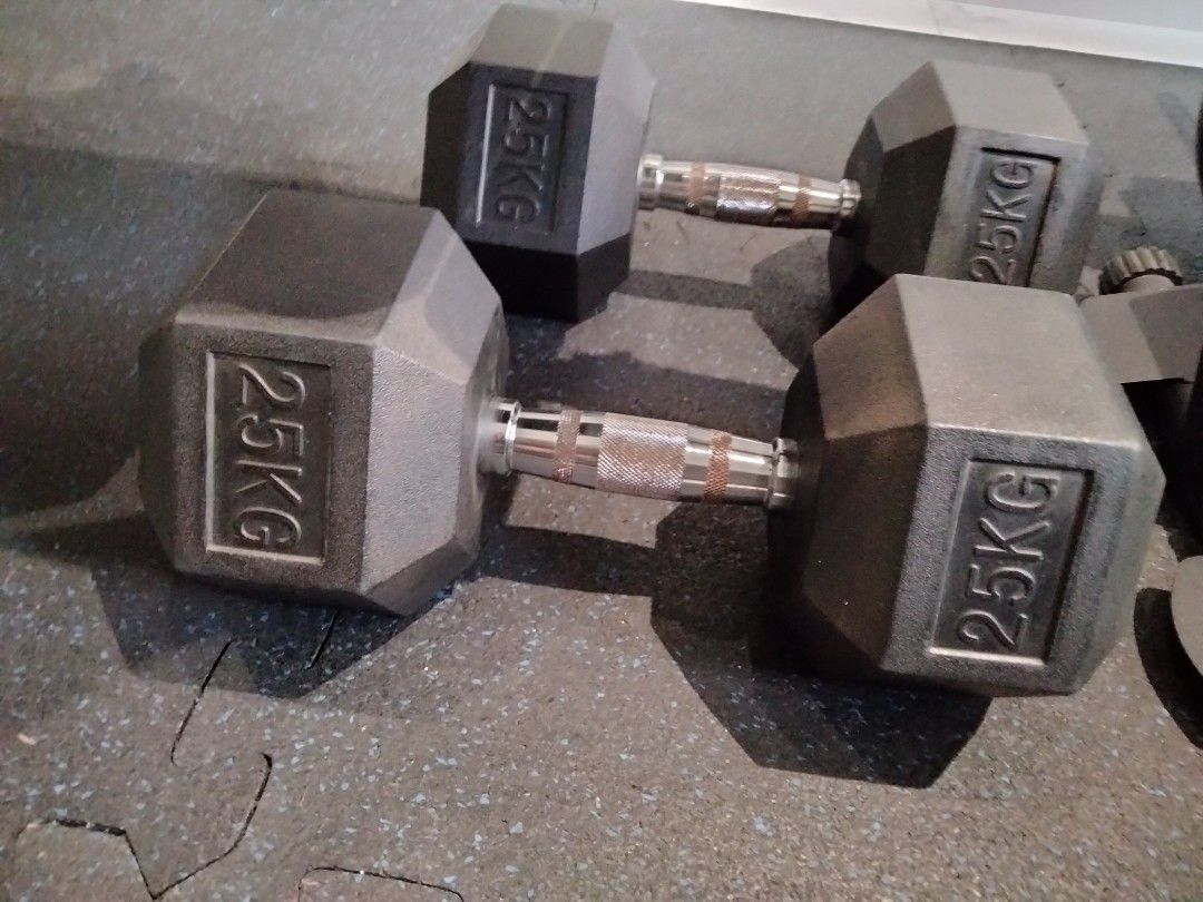 25kg dumbbell, Sports Equipment, Exercise & Fitness, Weights ...