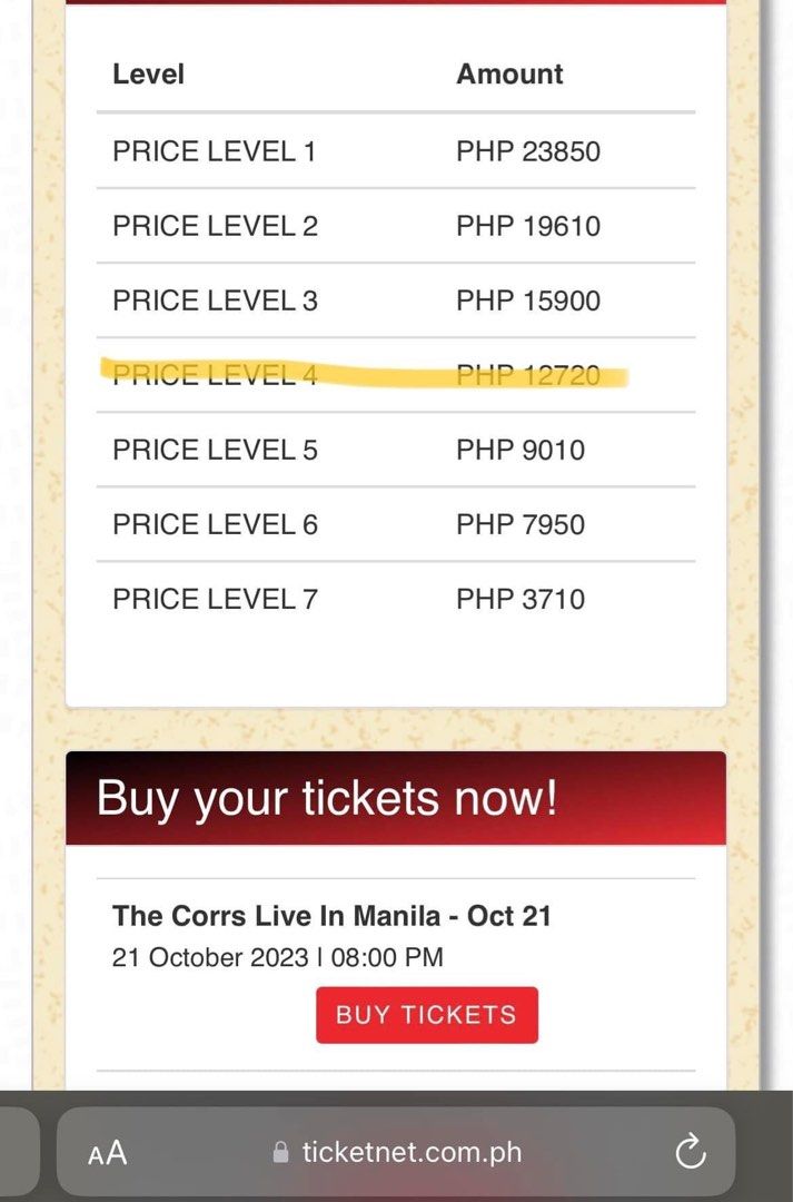 2 The Corrs Concert ticket LB 217 Oct 22, Tickets & Vouchers, Event Tickets on Carousell