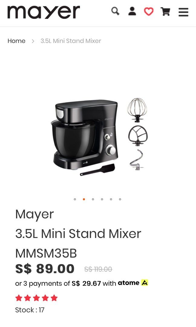 3.5L Mini Stand Mixer, TV & Home Appliances, Kitchen Appliances, Hand ...