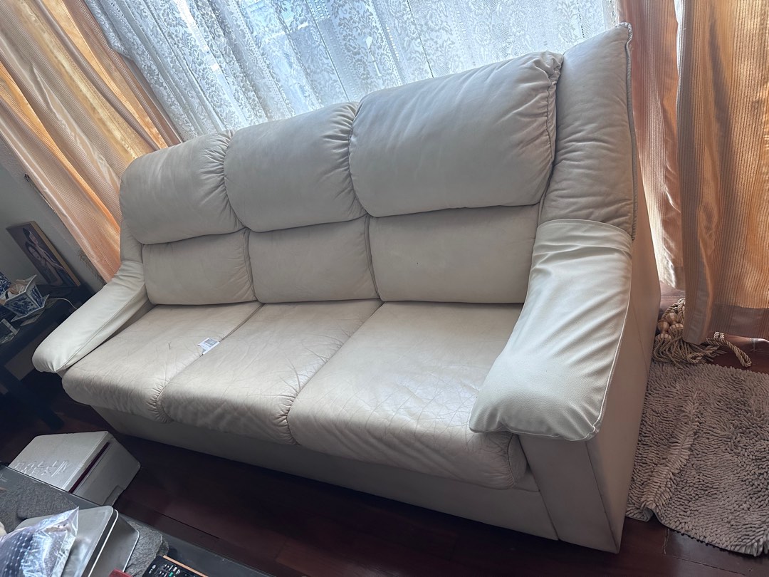 3 + 2 + 1 Cream Sofa Set, Furniture & Home Living, Furniture, Sofas on ...