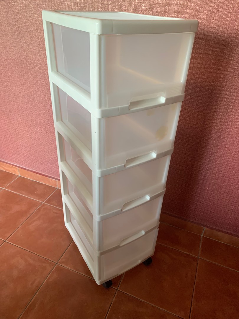 5 tier storage drawers with wheels, Furniture & Home Living, Furniture ...
