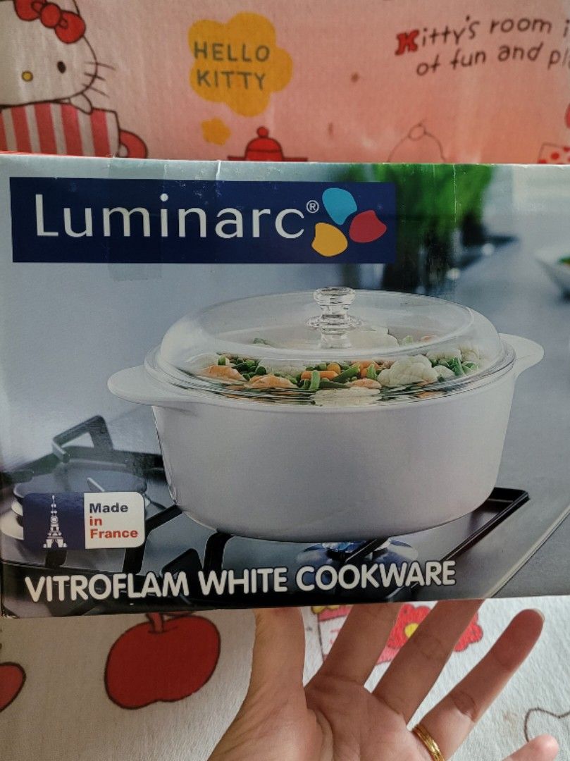 ( MADE IN FRANCE ) Luminarc vitroflam white cookware 24cm 3.5L ...