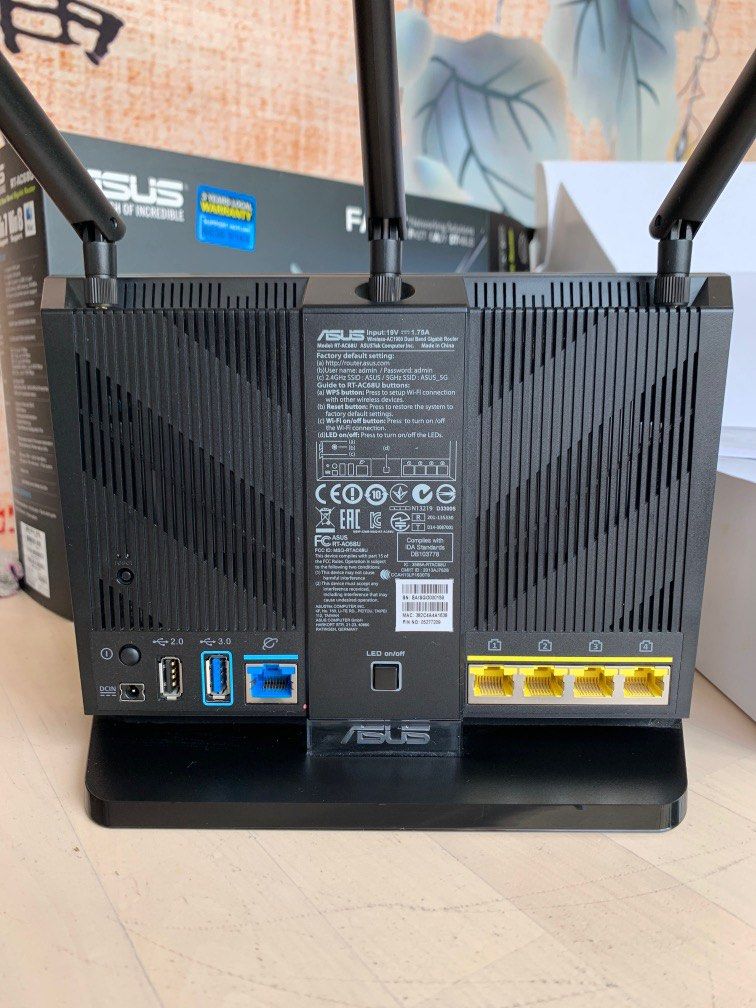 ASUS RT-AC68U Dual-band Gigabit Router AC-1900, Computers & Tech, Parts ...