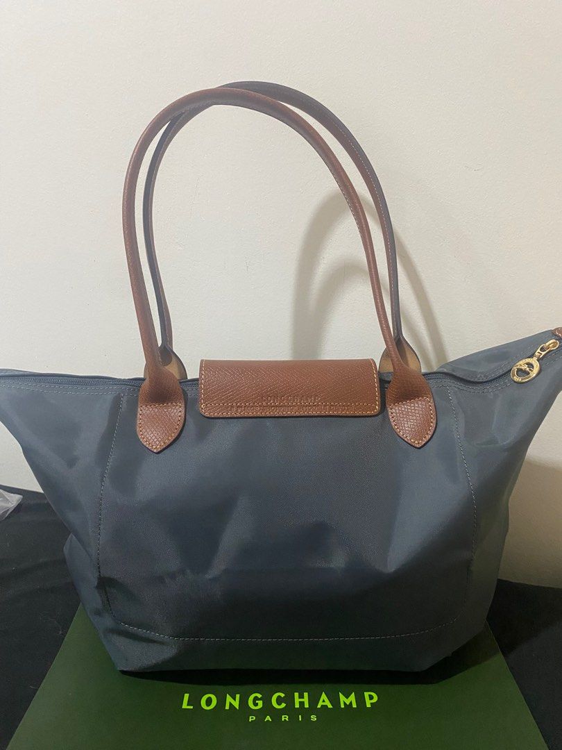 AUTHENTIC Longchamp Le Pliage Large Long Handle Graphite, Luxury, Bags ...