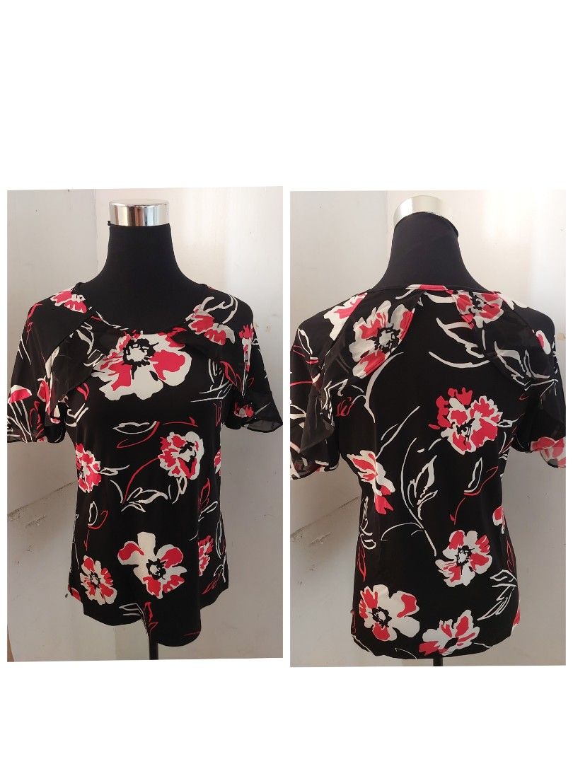 Authentic Raffle Floral Blouse, Women's Fashion, Tops, Blouses on Carousell
