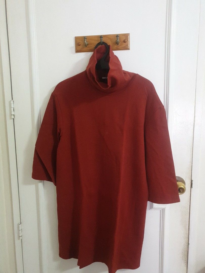 AUTHENTIC ZARA TURTLENECK DRESS COLOR RUST SZ MEDIUM, Women's Fashion ...