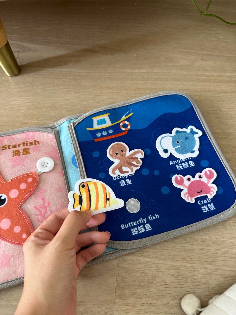Baby cloth activity book busy book quiet book travel toy - ocean ...