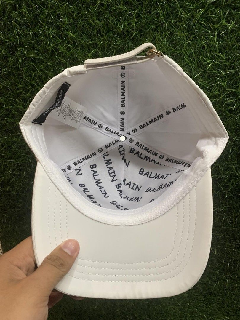 Balmain Paris Velcro Srap Cap White, Men's Fashion, Watches ...