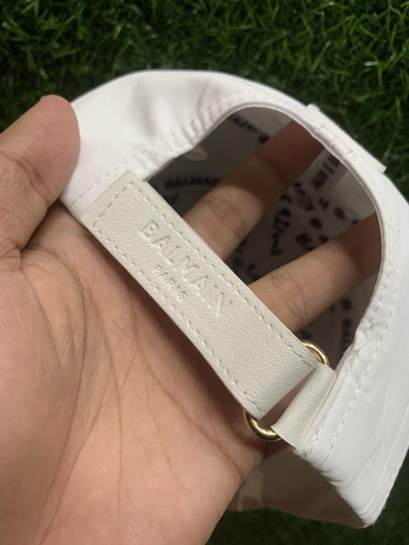 Balmain Paris Velcro Srap Cap White, Men's Fashion, Watches ...