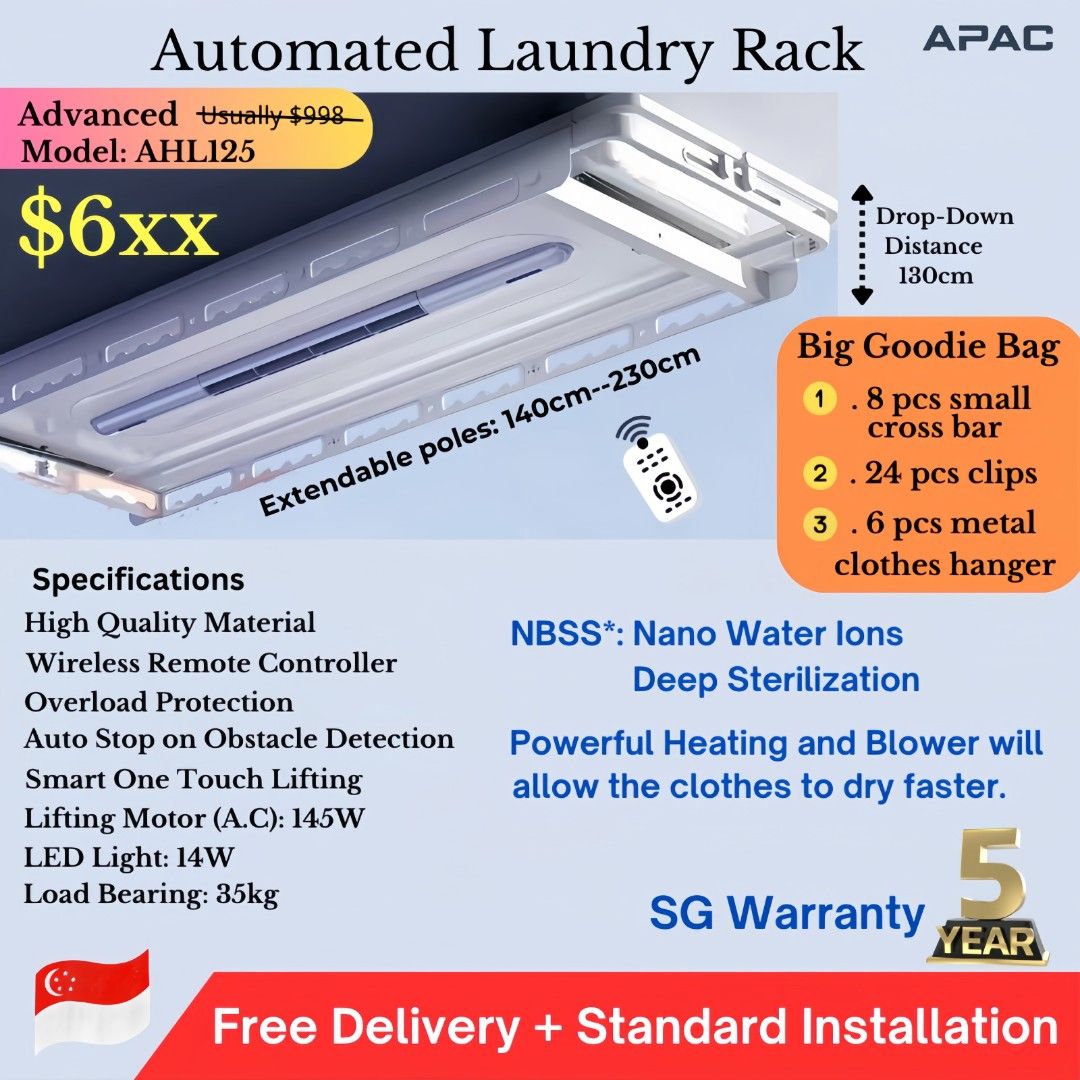 11.11 BIGGEST Promotion/Automated Laundry Rack /Clothes Drying Rack ...