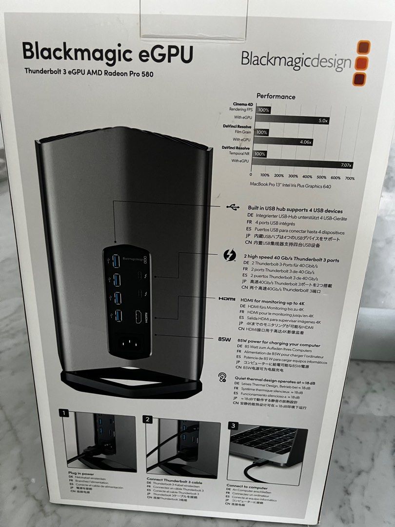 Blackmagic eGPU Thunderbolt 3 eGPU AMD Radeon Pro 580 external graphics ...