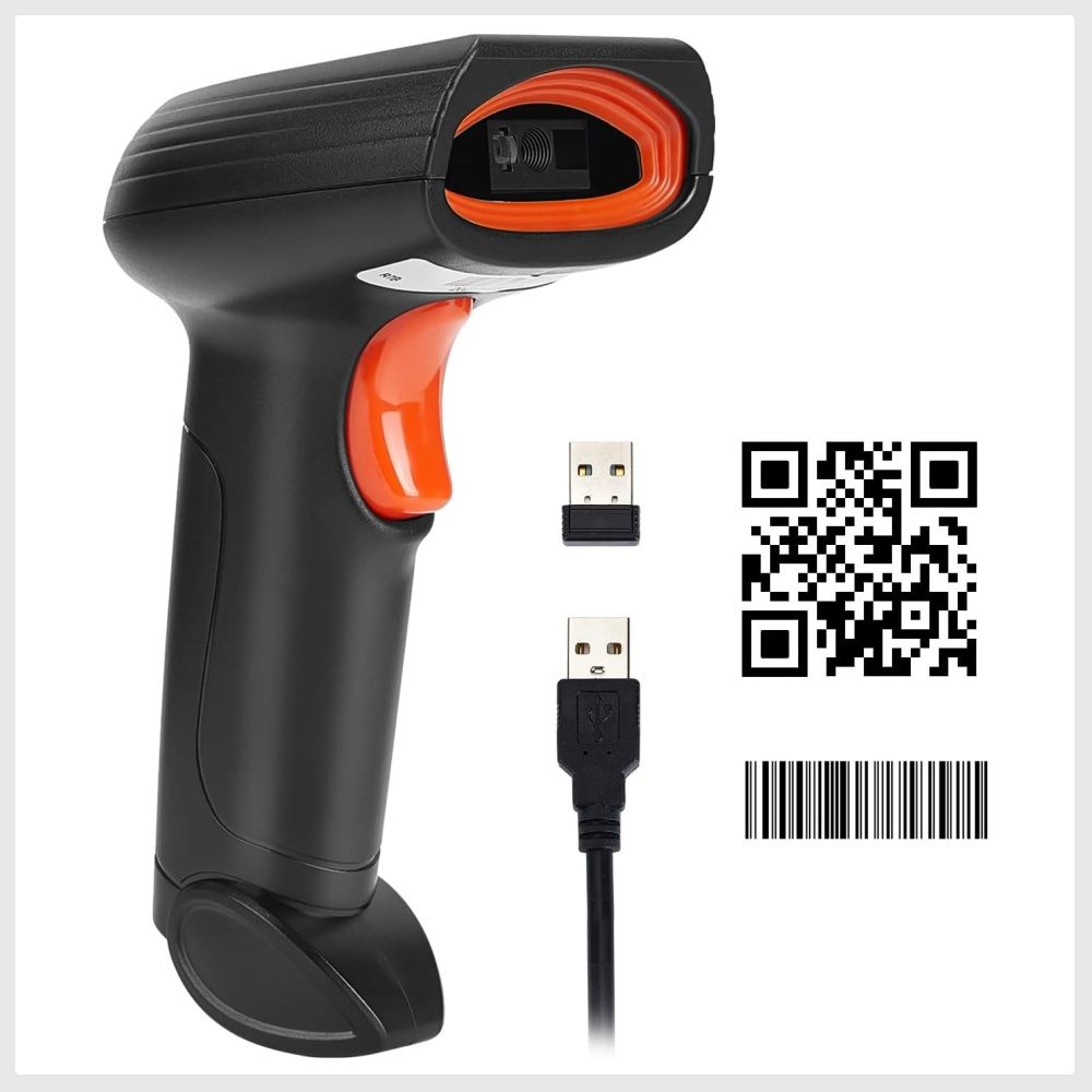 Bluetooth & 328ft Wireless Barcode Scanner, Saparlo 1D 2D QR Laser ...