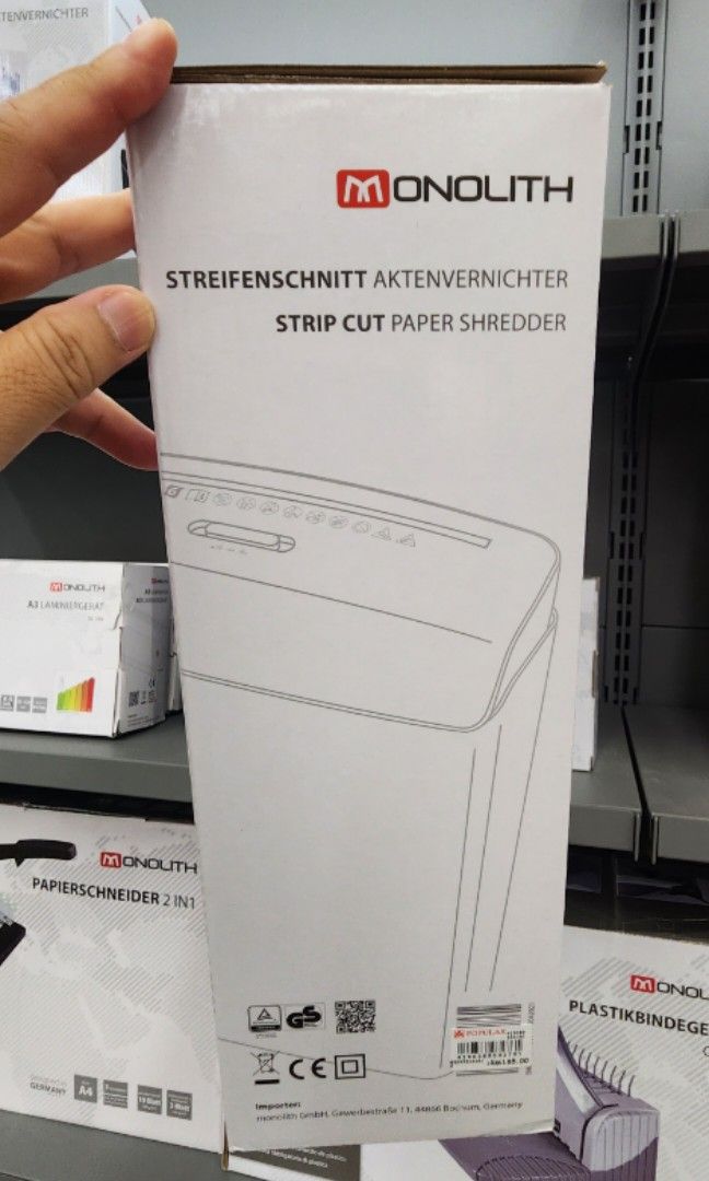 BNIB Monolith MA 501-17B Paper Shredder (Strip Cut), Computers & Tech ...