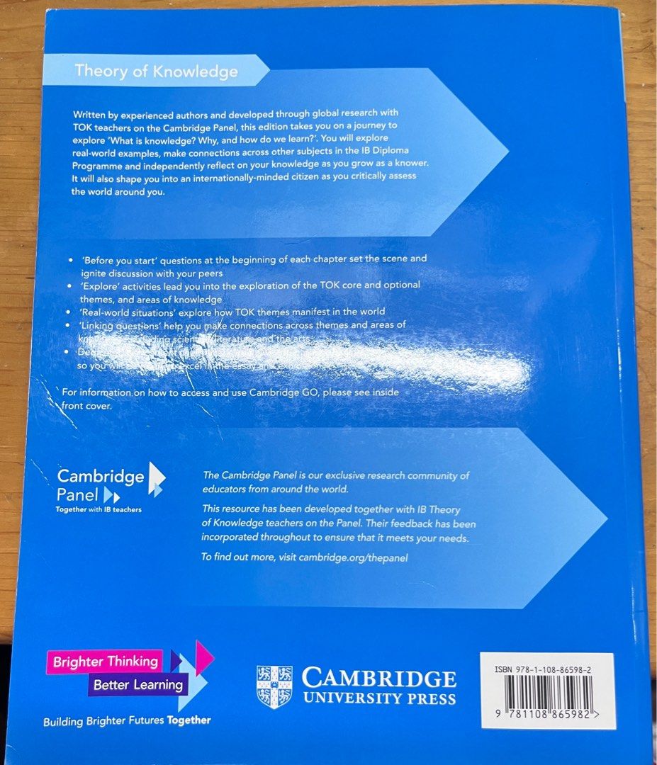 Cambridge Theory of Knowledge for the IBDP, 興趣及遊戲, 書本 & 文具, 教科書 - Carousell