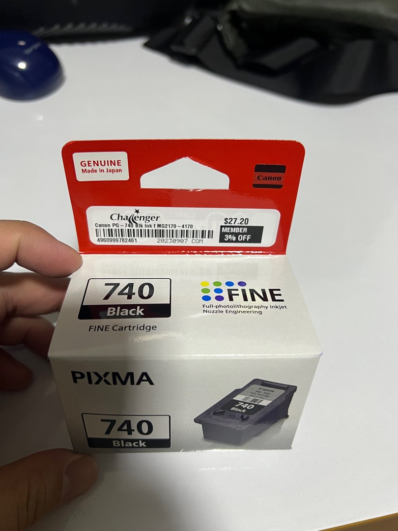 Canon PG -740 Blk Ink Fine Cartridge, Computers & Tech, Printers ...