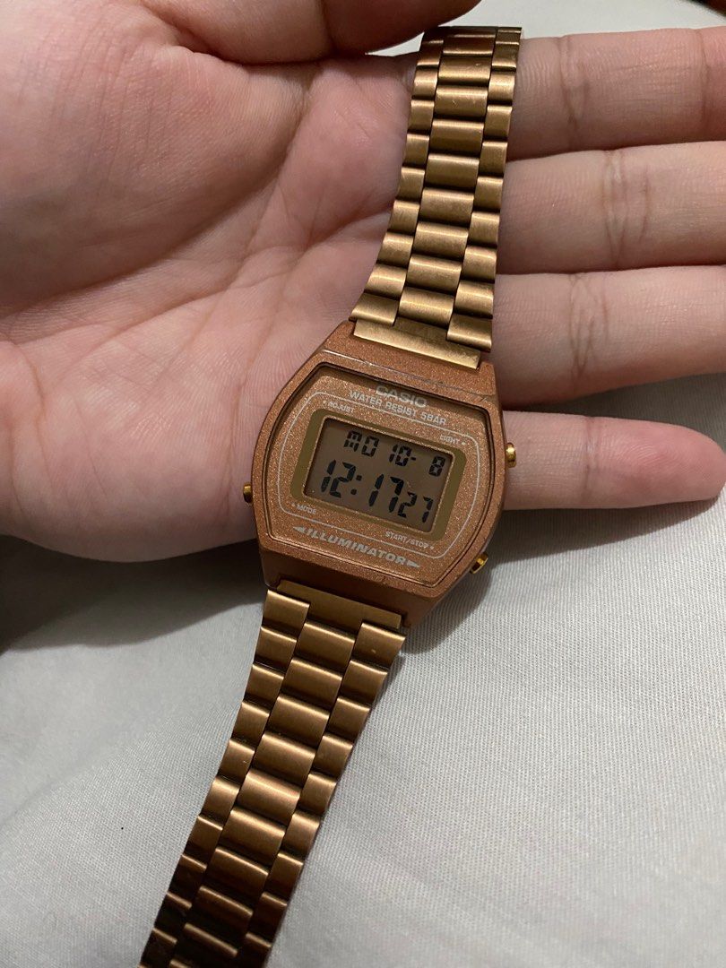 Casio B640WC-5ADF Rose Gold Digital Stainless Steel Strap Watch For ...