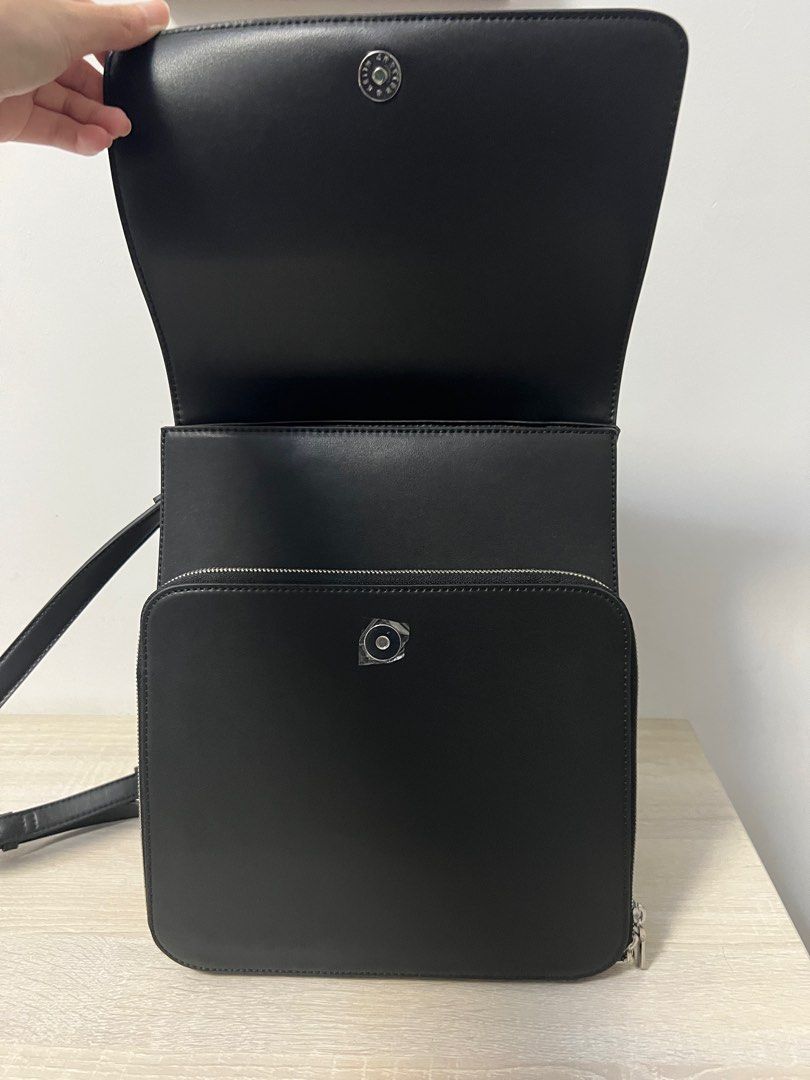 Charles and Keith front flap structured backpack, Women's Fashion, Bags ...