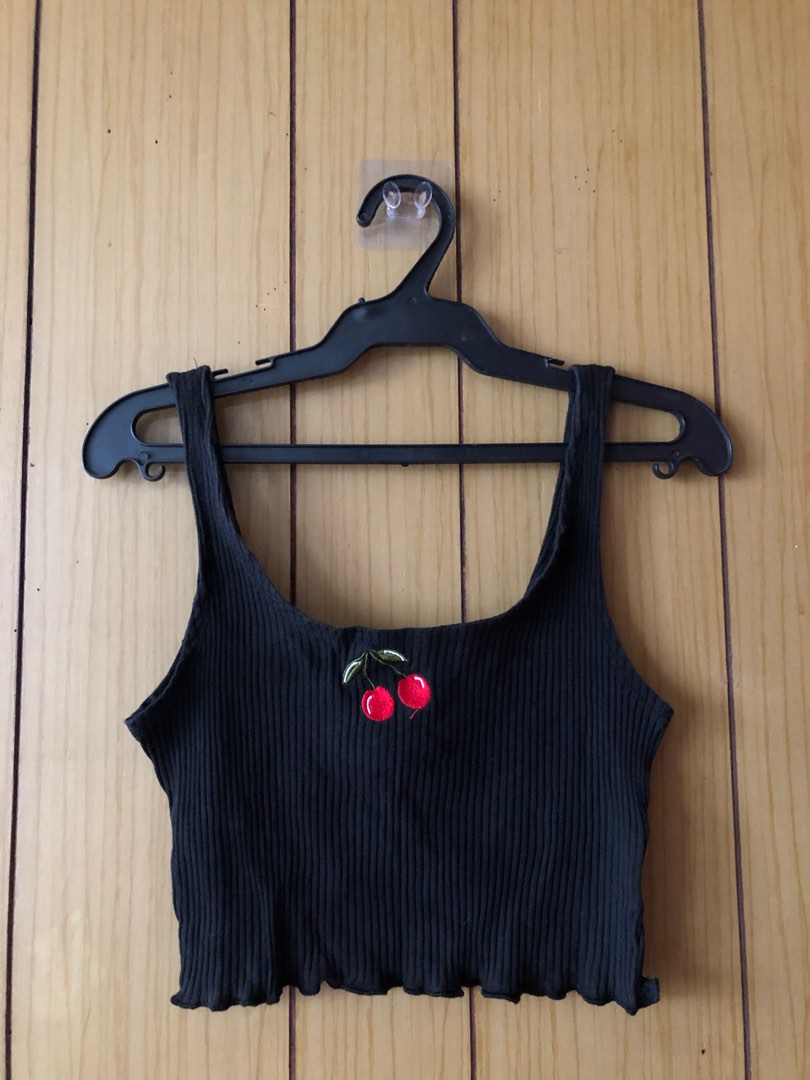 Cherry Crop Top, Women's Fashion, Tops, Sleeveless on Carousell