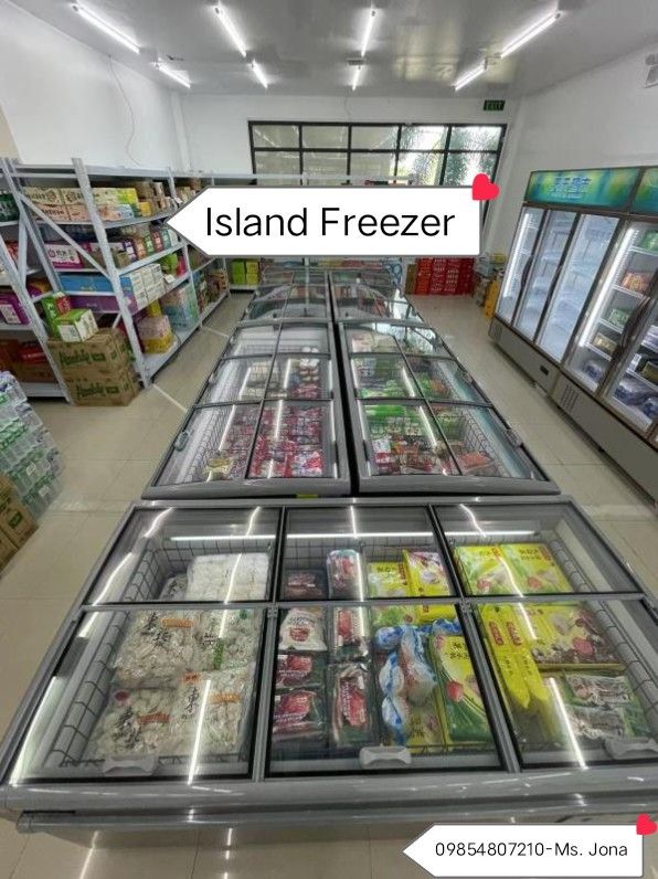 Chest type freezer Glass top freezer Island Freezer Seafoods Display ...