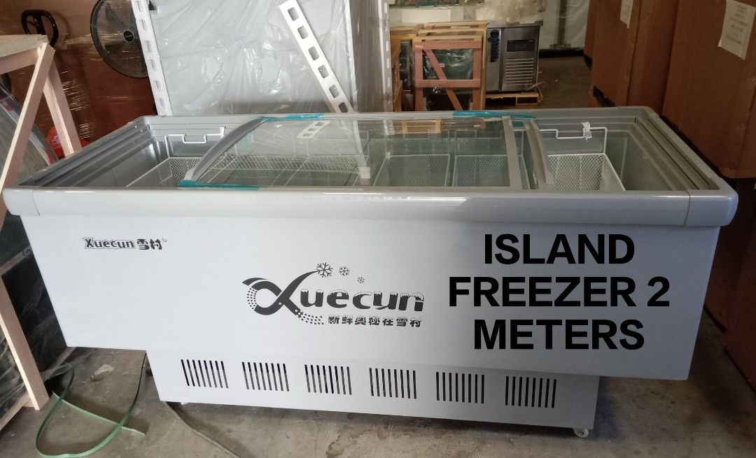 Chest type freezer Glass top freezer Island Freezer Seafoods Display ...