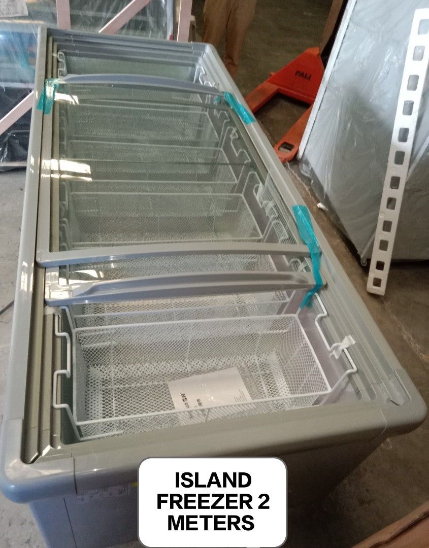 Chest type freezer Glass top freezer Island Freezer Seafoods Display ...