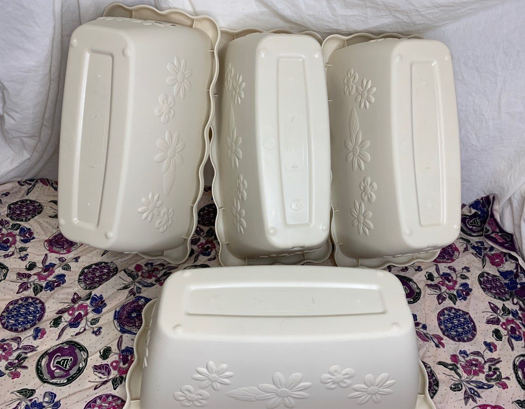 BN Cream white Rectangular Flower pot, planter pot, Furniture & Home ...