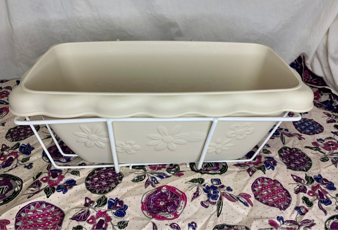 BN Cream white Rectangular Flower pot, planter pot, Furniture & Home ...