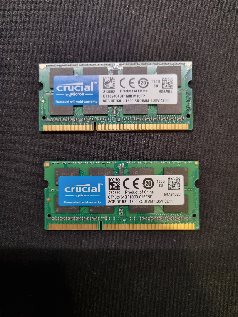Crucial SODIMM Memory RAM 16GB DDR3L, Computers & Tech, Parts & Accessories, Computer Parts on ...