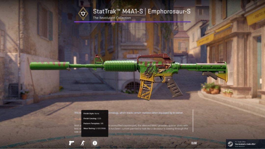 CSGO CS2 M4A1-S | Emphorosaur-S ST MW [BUFF PRICE], Hobbies & Toys ...