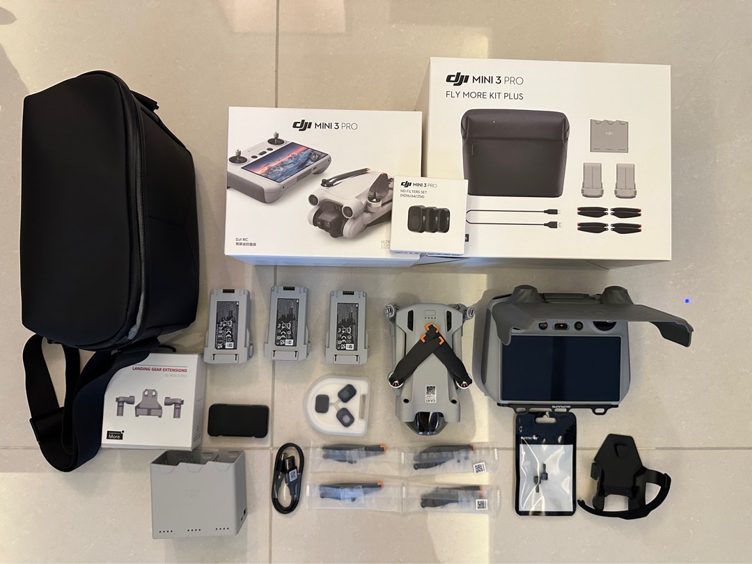 Dji Mini Pro 3 RC with Fly More Kit Plus, Photography, Drones on Carousell