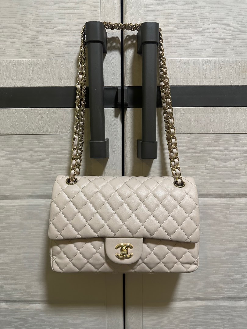 Double flap Oatmeal color, Luxury, Bags & Wallets on Carousell